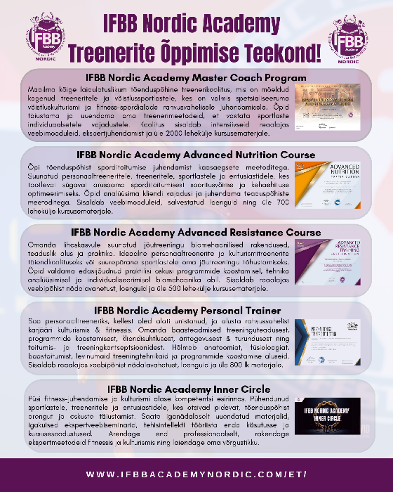 IFBB Nordic Academy | Põhjamaade juhtiv autoriteet fitnessi ja kulturismi hariduses